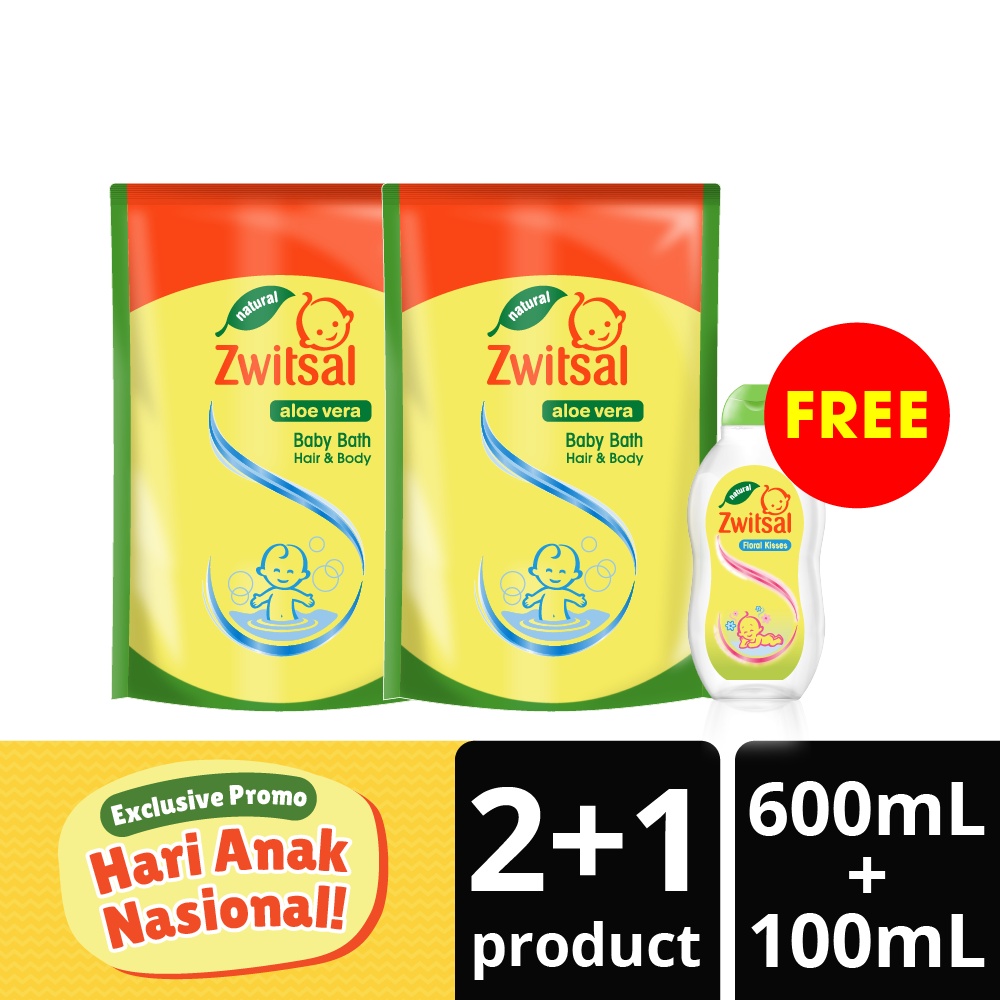 Jual Buy 2 Zwitsal Baby Bath Hair And Body 2-In-1 600 Ml FREE Zwitsal ...