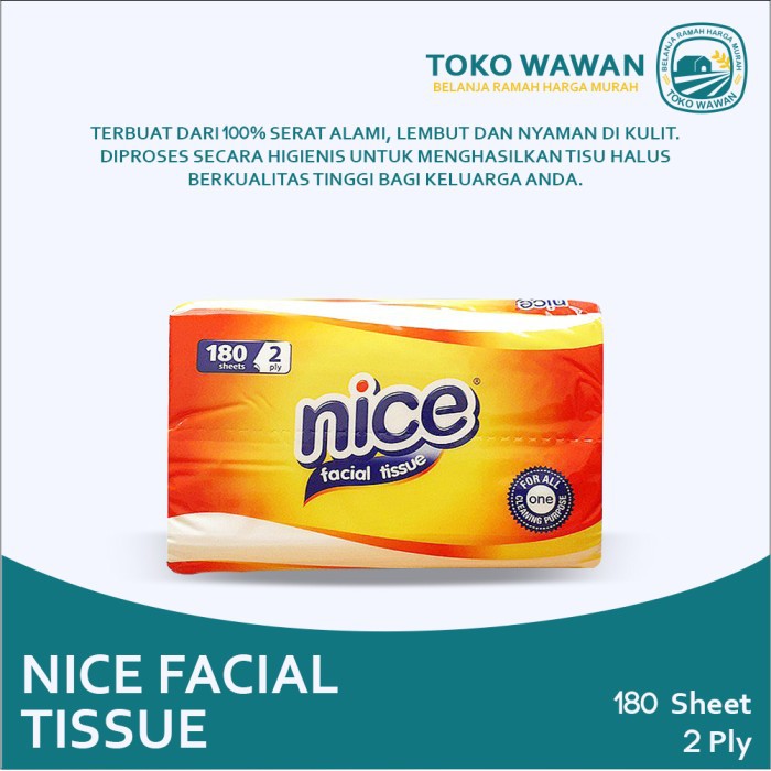 Jual Tissue NICE Facial 180 Sheet / 1 DUS / KARTON isi 60 PACK | Shopee ...