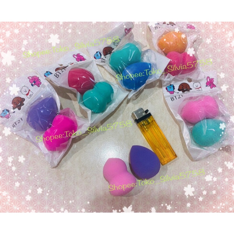 Jual spons blender guci mini BT21 plastik (isi 2 pc model telur + guci ...