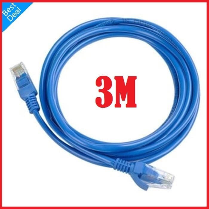 Jual Kabel LAN UTP 3M RJ45 Cat5e 3 Meter NYK Biru | Shopee Indonesia