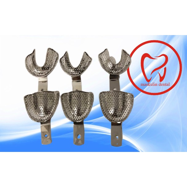 Jual Sendok Cetak Stainless Steel Dental Lab 6 pcs Sendok Cetak Gigi ...