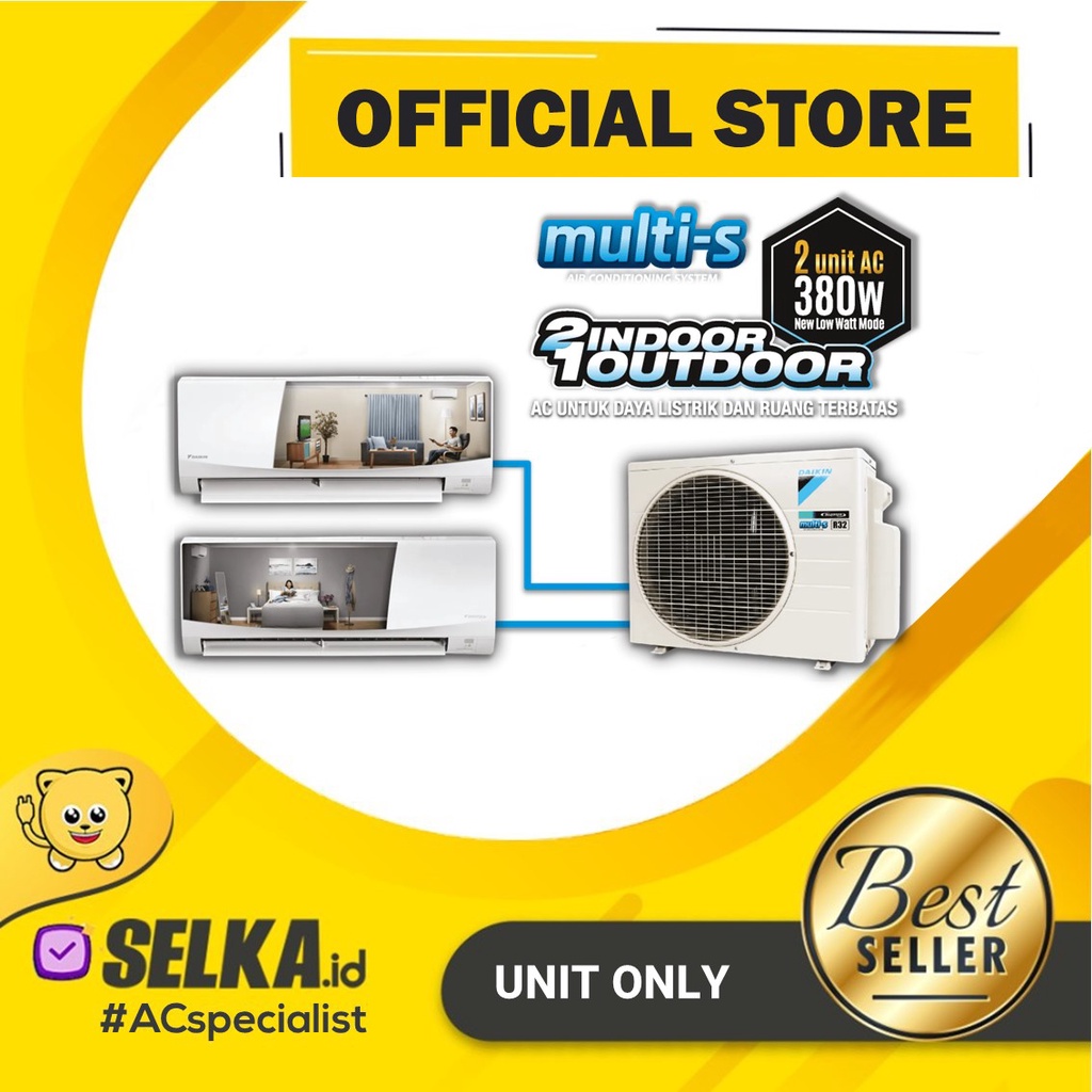 Jual Daikin AC Multi S 1/2 PK + 1/2 PK 2 Koneksi (2MKC20VVM) Inverter ...