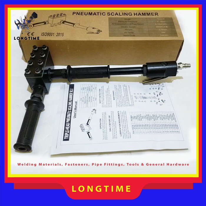 Jual Pneumatic Scaling Hammer TD-03A Triple Head Handheld Pneumatic ...