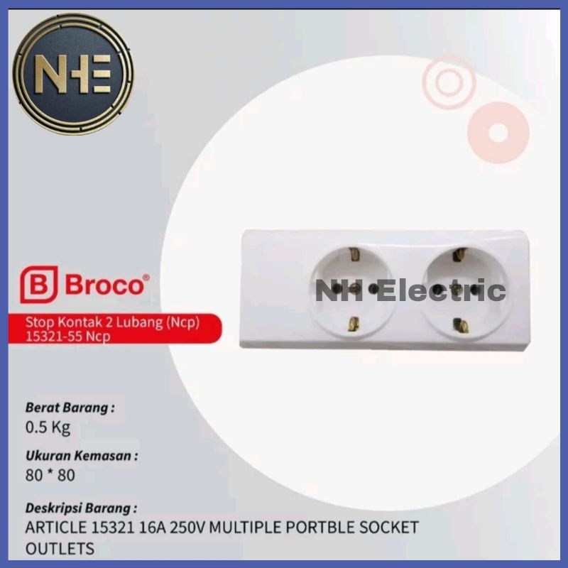 Jual Stop Kontak Terminal 2 Lubang Ncp 15321 Broco Multiple Portable ...