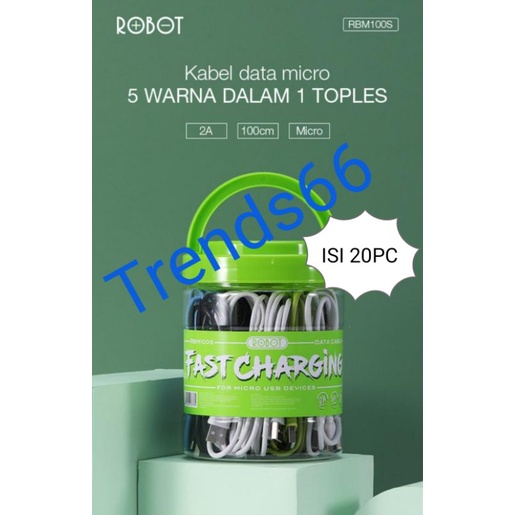 Jual Toplesan ROBOT RBM100S 2A Micro 100cm Data Cable Colorful ( isi 20pc ) | Shopee Indonesia