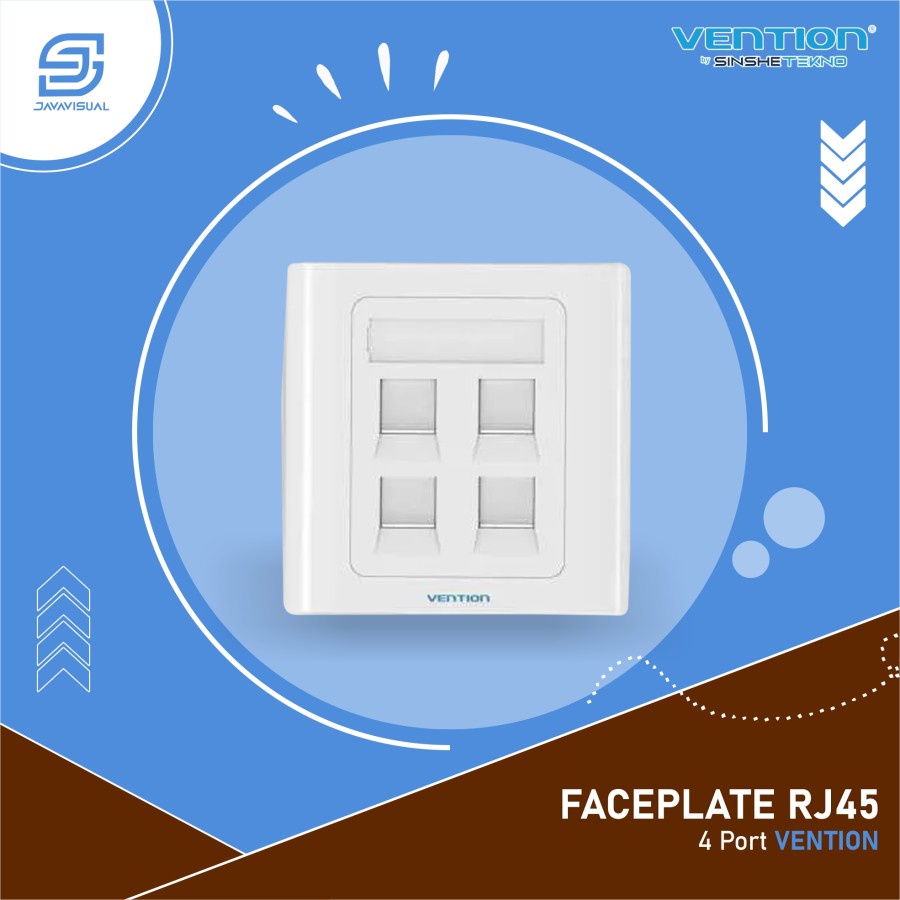 Jual [JaVis] Face Place LAN RJ45 Vention Keystone Jack Wall Plate RJ45 ...