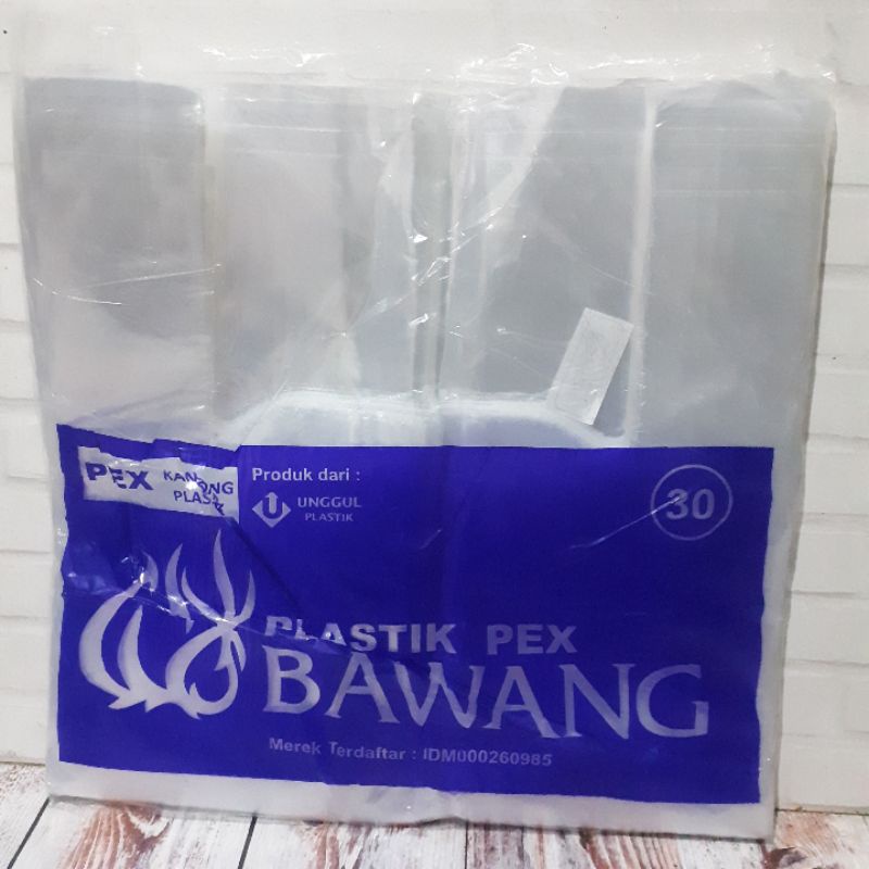Jual Kantong plastik kresek bening PE PEX 30 besar Bawang 30 30x57cm ...