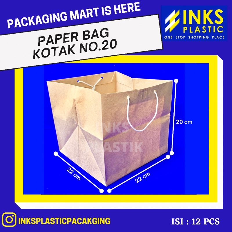 Jual PAPER BAG KOTAK NO.20 ( 12 PCS ) | Shopee Indonesia