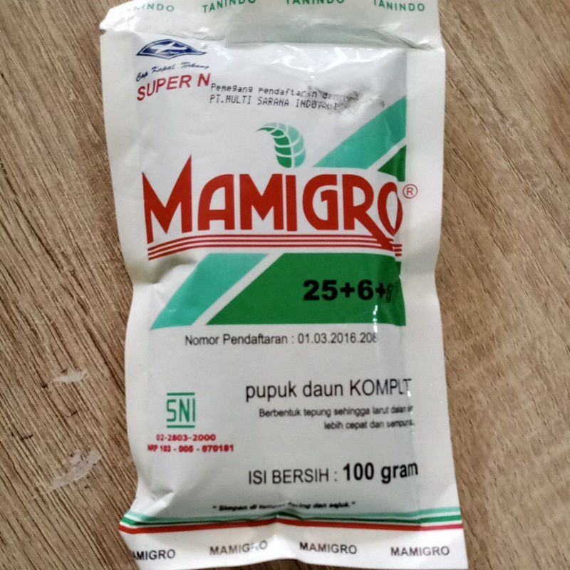 Jual MAMIGRO 25+6+6 PUPUK DAUN KOMPLIT isi 100g | Shopee Indonesia