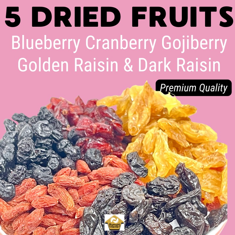 Jual TRAIL MIX 5 BUAH KERING BLUEBERRY CRANBERRY GOJI BERRY GOLDEN ...