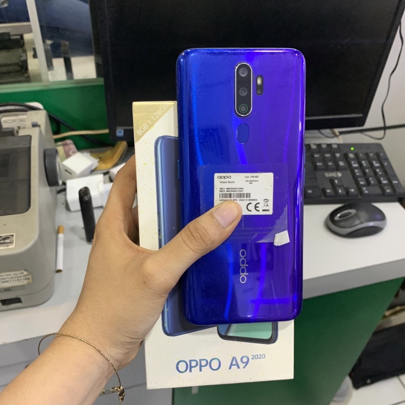Jual Oppo A9 2020 8/128gb second bekas pakai normal fullset resmi | Shopee Indonesia