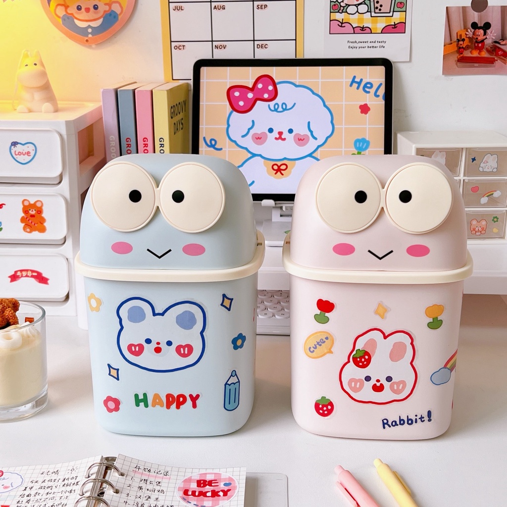Jual Kotak Tempat Sampah Mini Lucu Aesthetic Storage Box Keropi ...