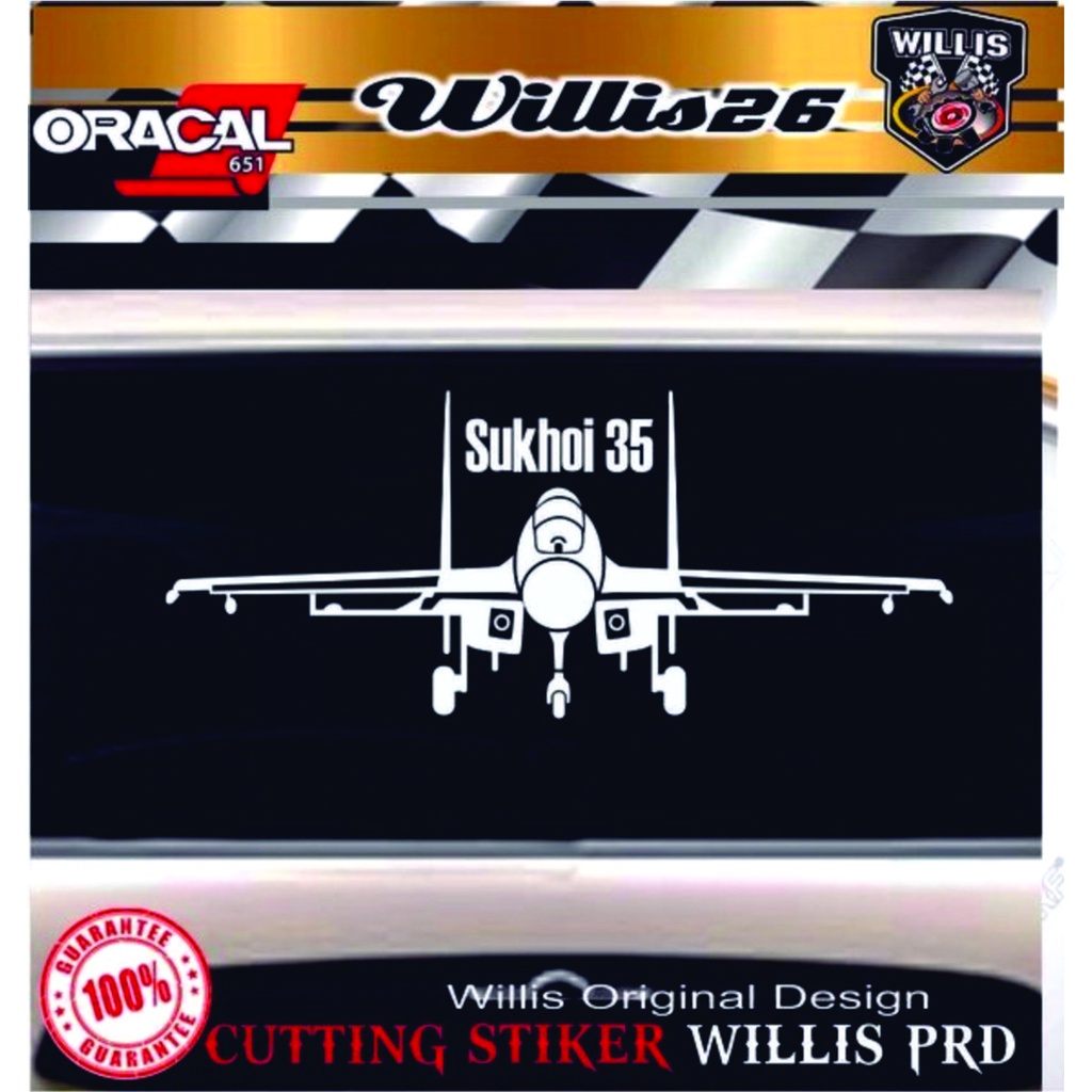 Jual stiker kaca mobil pesawat sticker sukhoi 004 60 cm | Shopee Indonesia