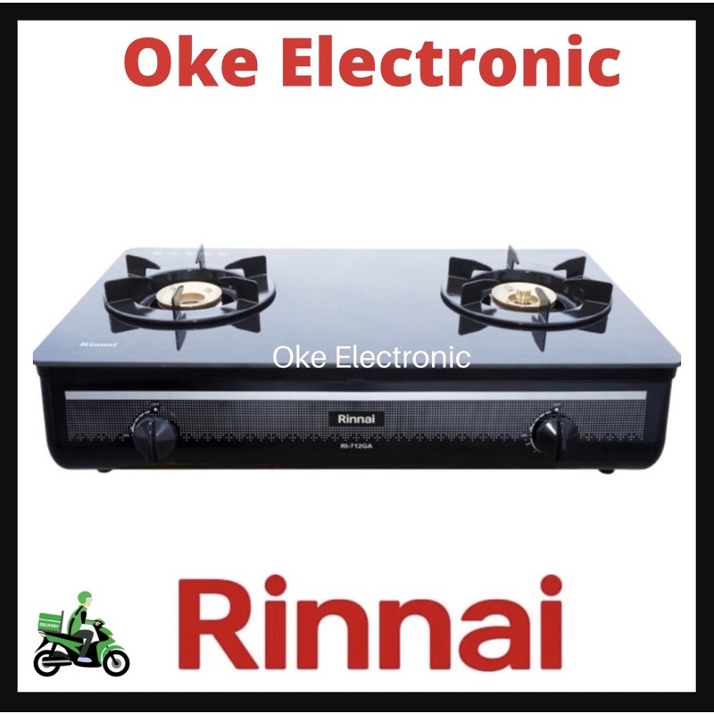 Jual Kompor Tanam Gas 2 Tungku RINNAI KACA TEMPER RI-712GA(B) / (W) | Shopee Indonesia