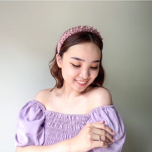 Jual BANDO BANDANA PEARL ADULT HEADBAND WANITA CEWEK KOREA AKSESORIS ...