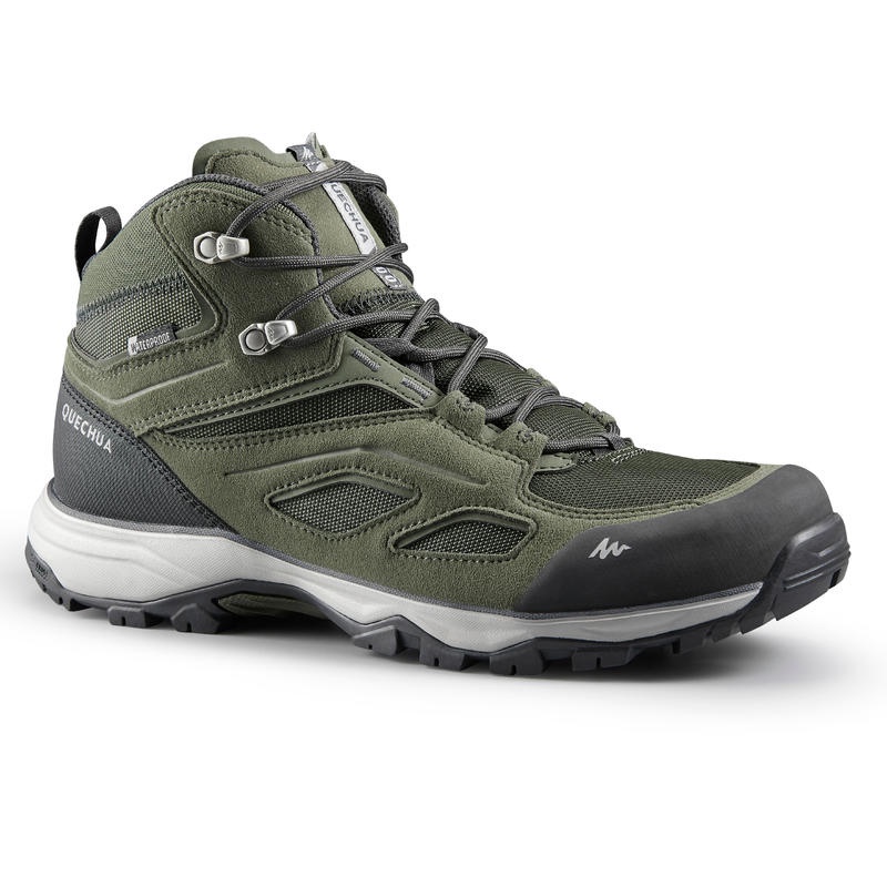Jual Decathlon Quechua Sepatu Hiking Pria Mid Mh100 Grey Green ...