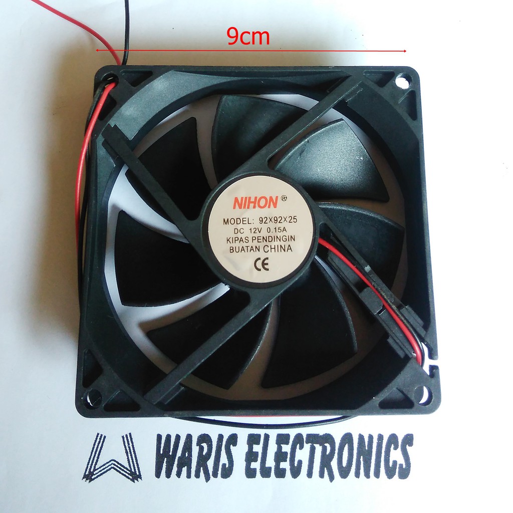 Jual kipas dc 12v kotak persegi 9cm pendingin | Shopee Indonesia