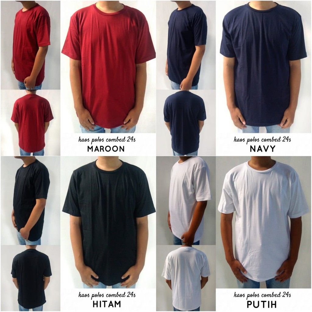 Jual Asli Baju polos kaos polos combed 24s baju distro polos tebal ...