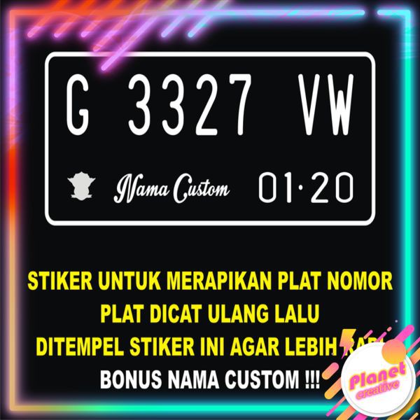 Jual Stiker Plat Nomor Motor (Cutting Sticker) Bonus Nama Custom ...