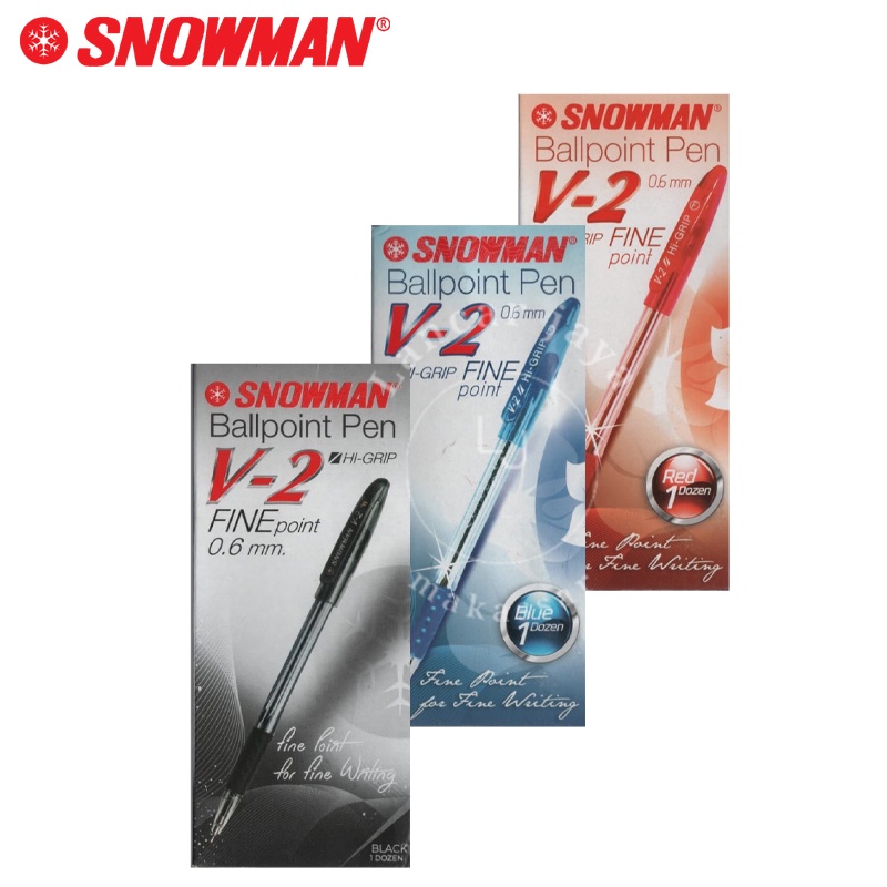 Jual [1 BOX / 12 PCS] Pulpen Ballpoint SNOWMAN V2 V-2 Semi-Gel Pen ...