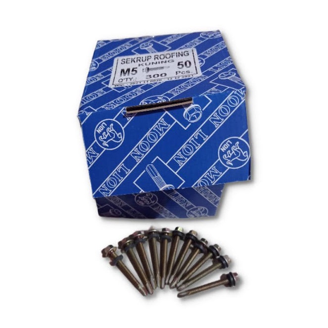 Jual MOON LION SEKRUP ROOFING KUNING M5X50 BAUT ROOFING KUNING M5X50 5 ...