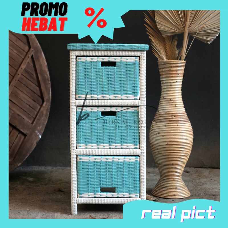 Jual RAK SUSUN MINIMALIS 3 LACI SEBAGUNA ROTAN SINTETIS | Shopee Indonesia