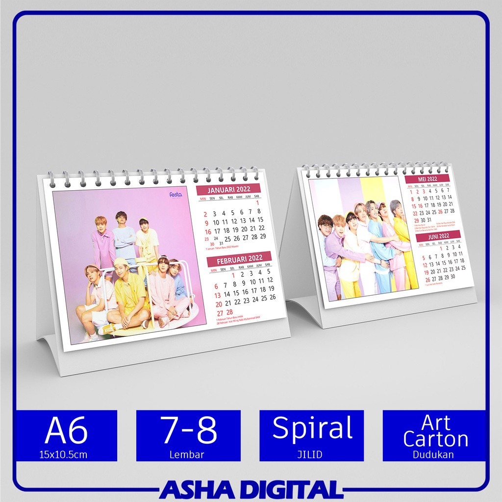 Jual Kalender Meja Mini | Desk Calendar Custom | Duduk Kantor | A6 ...
