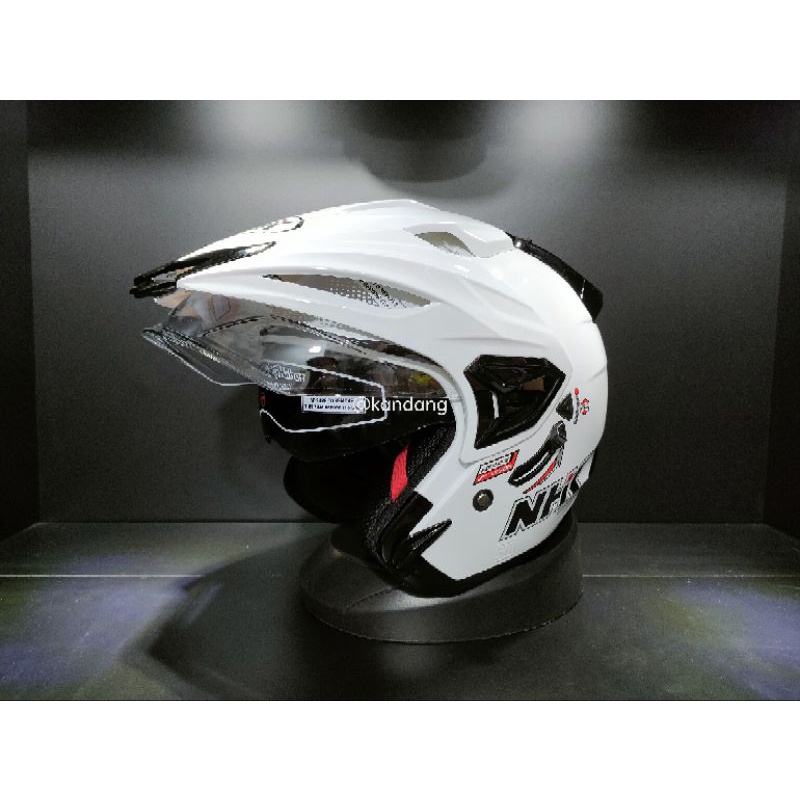 Jual NHK PREDATOR CRIPTON SOLID HELM OPEN FACE DOBLE VISOR | Shopee ...