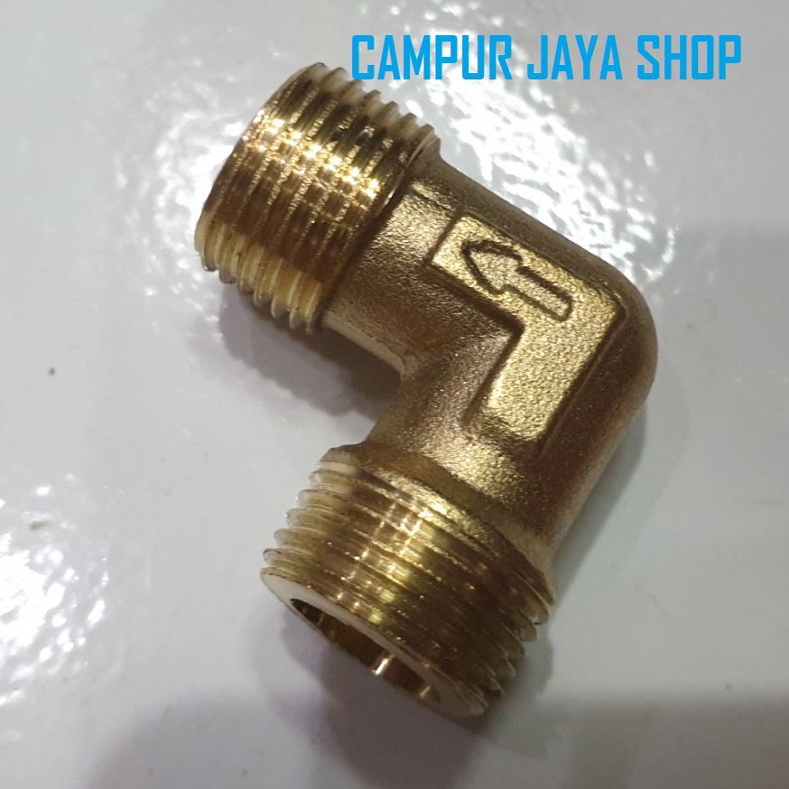 Jual Knee Knie Elbow Siku Drat Luar 3/8 Kuningan Kompresor Angin Tebal ...