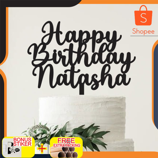 Jual Custom Cake Topper Akrilik | Custom Tulisan | Topper Kue Akrilik ...
