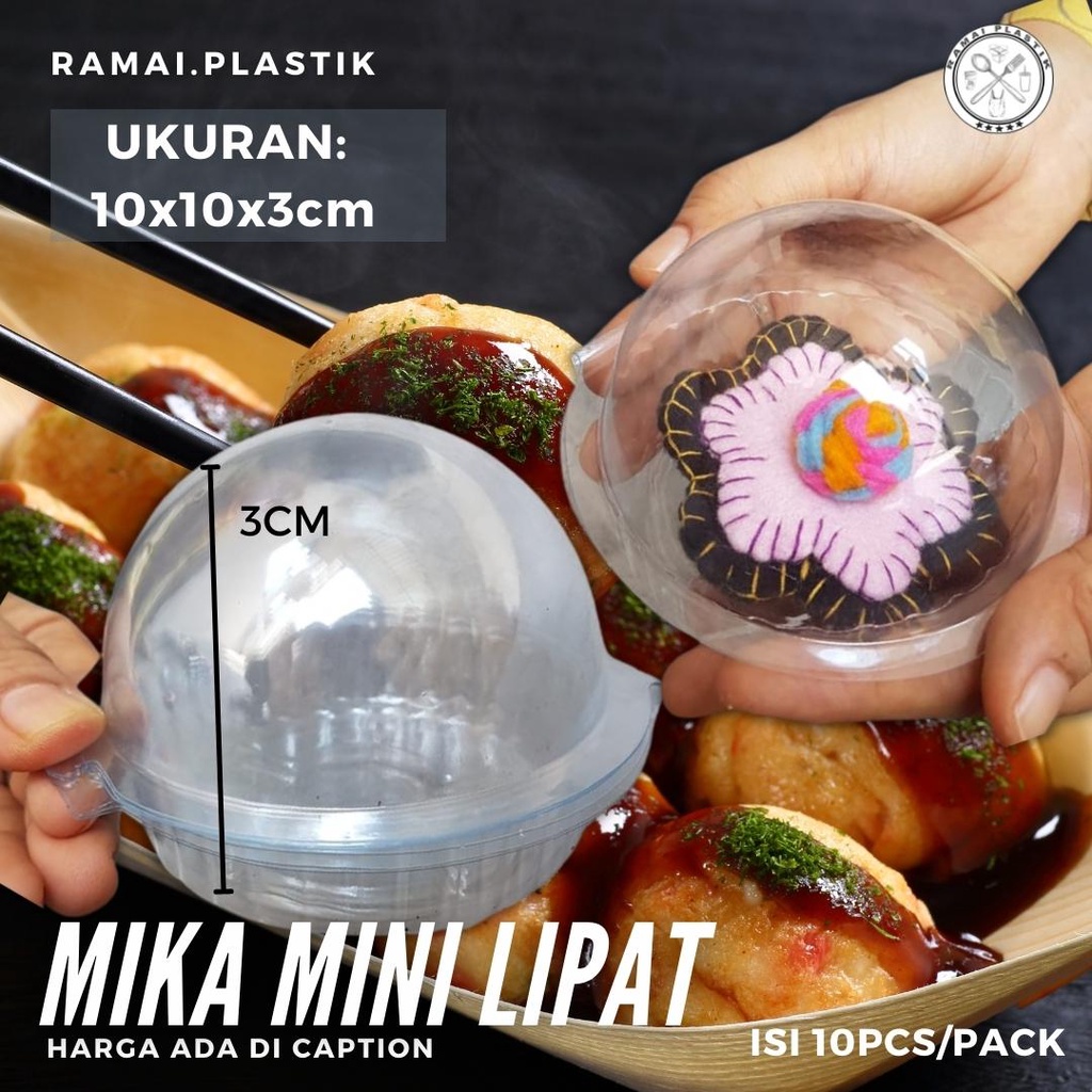Jual Mika bulat kecil/ mini lipat uk 10x10x3cm isi 10pcs | Shopee Indonesia