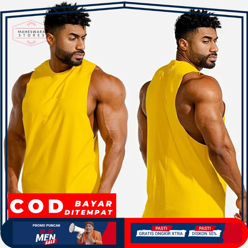 Jual Singlet Halfcut Pria gym sport muscletee wear attire Oversize MHS ...