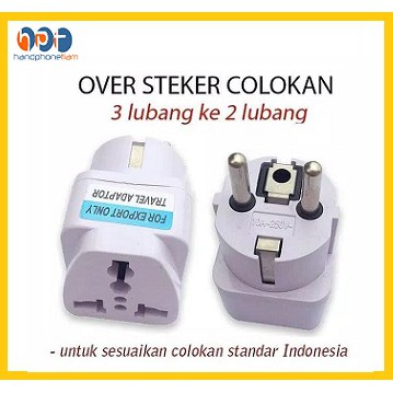 Jual HANDPHONETIAM Over Steker Adaptor Kaki 3 ke 2 Travel Adapter Universal (UK + US+ AU ...