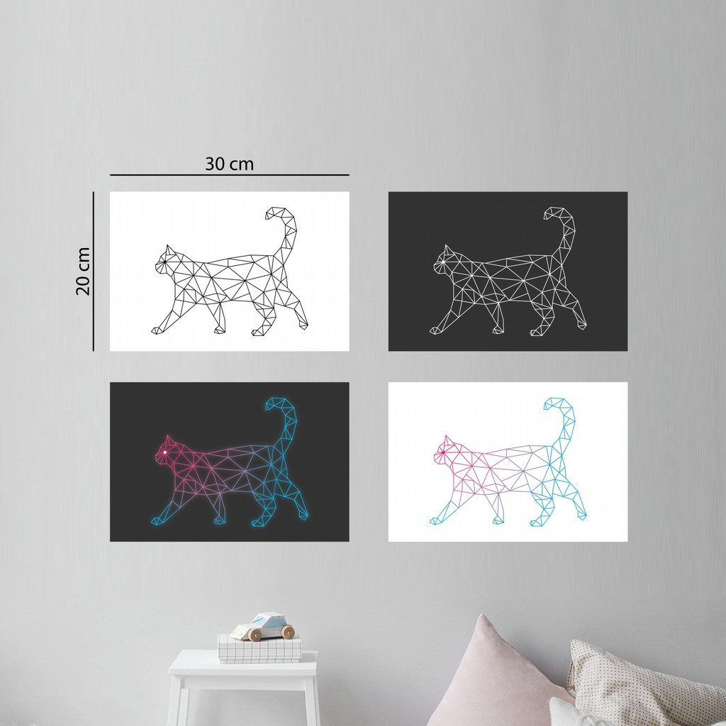 Jual Poster Minimalist Geometric Kucing - Poster Kayu MDF | Shopee ...