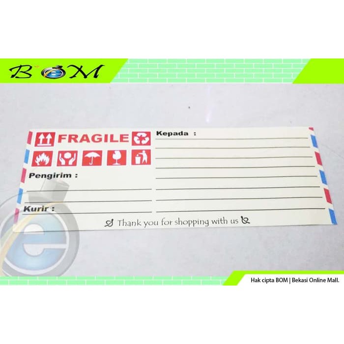 Jual stiker sticker label pengiriman pengirim fragile glossy mengkilap 4 | Shopee Indonesia