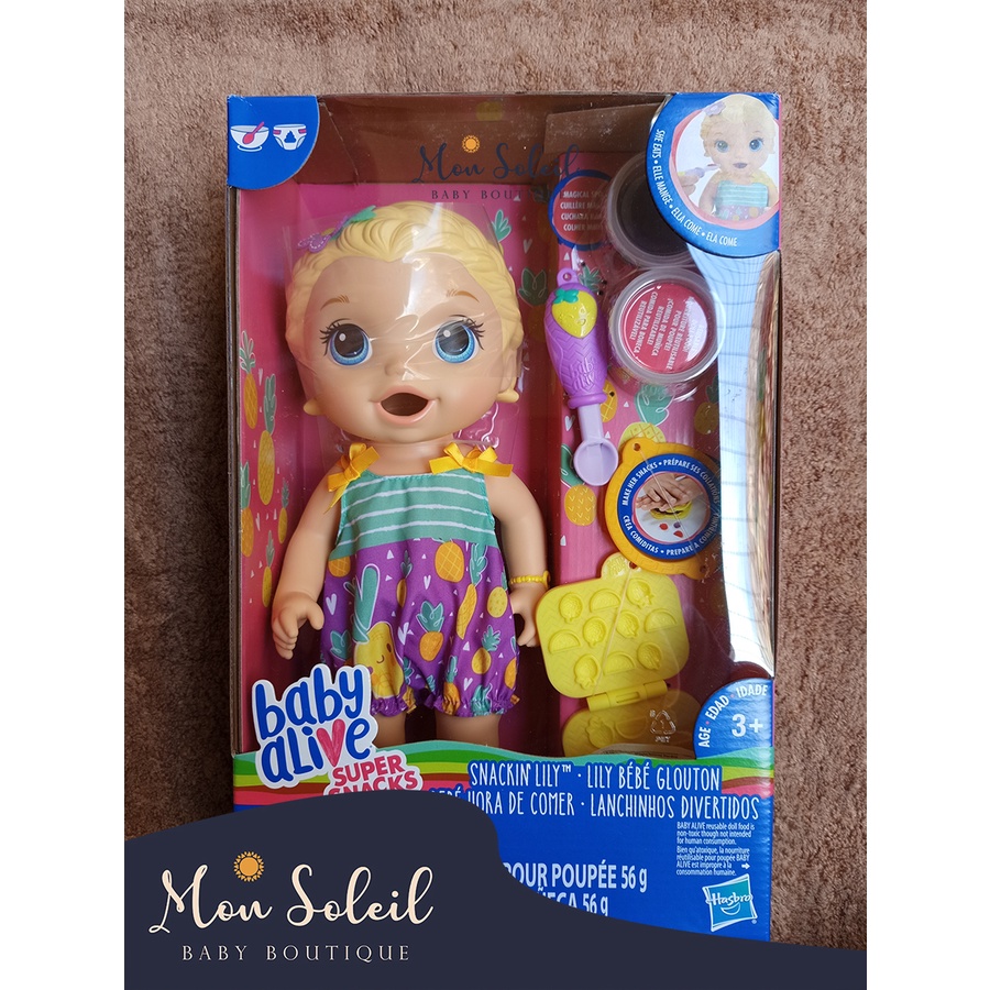 Jual Baby Alive Snackin Lily Blonde Hair Snacking Dolls Original Hasbro | Shopee Indonesia