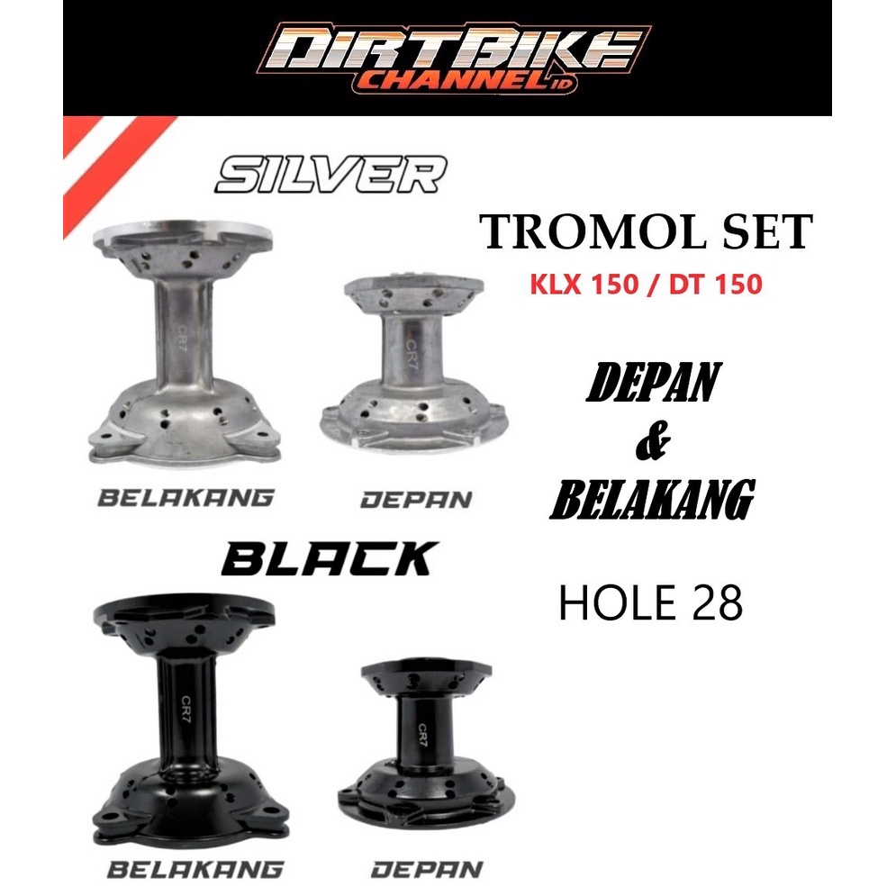 Jual Tromol KLX 150 Dtracker 150 28H Depan Belakang Lubang 28 Hole ...