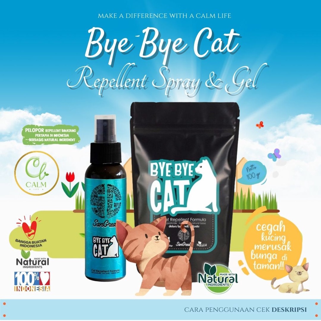 Jual Pengusir kucing terbaik alami bye bye cat non pestisida aman gel ...