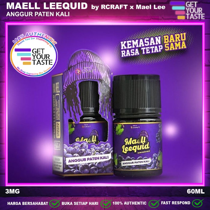 Jual Liquid Maell Leequid Anggur Paten Kali 60ML by Rcraft x Mael Lee ...
