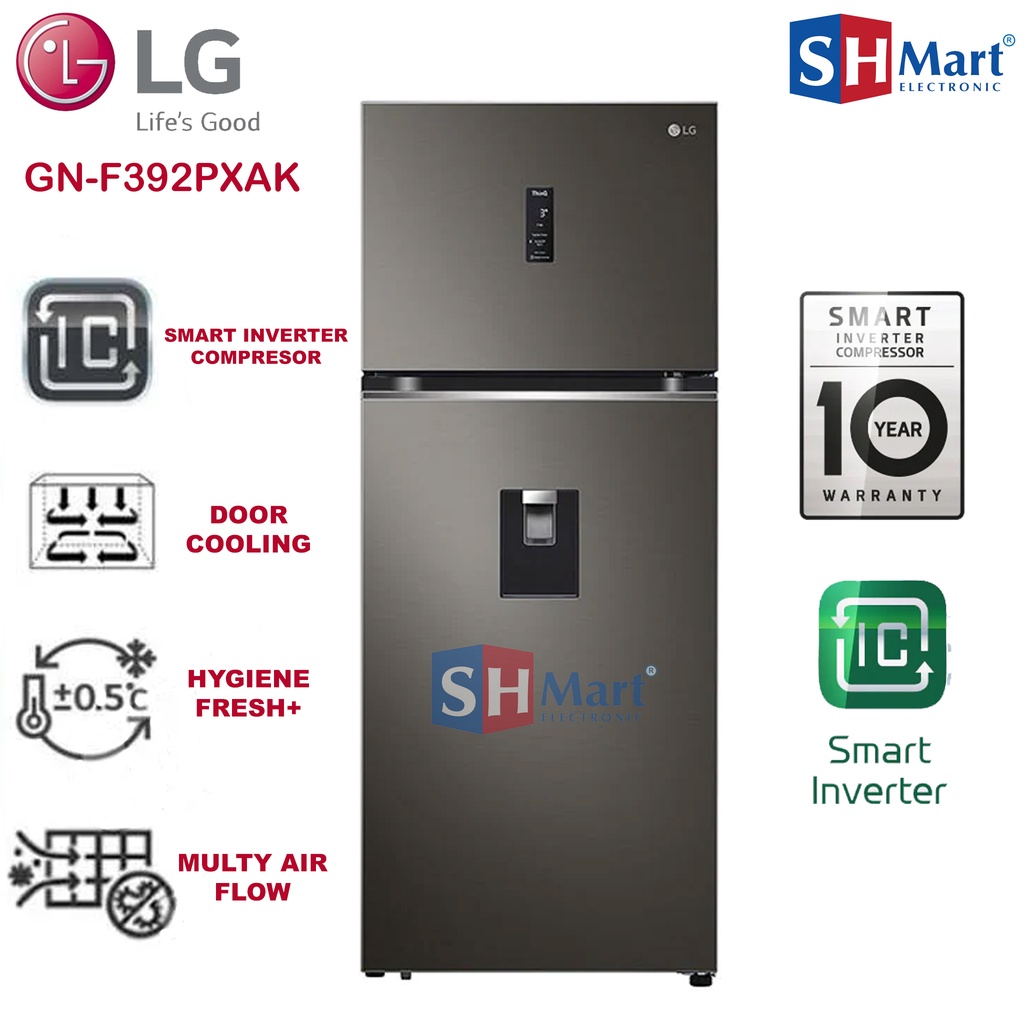 Jual KULKAS LG 2 PINTU GN-F392PXAK SMART INVERTER WITH DISPENSER ...