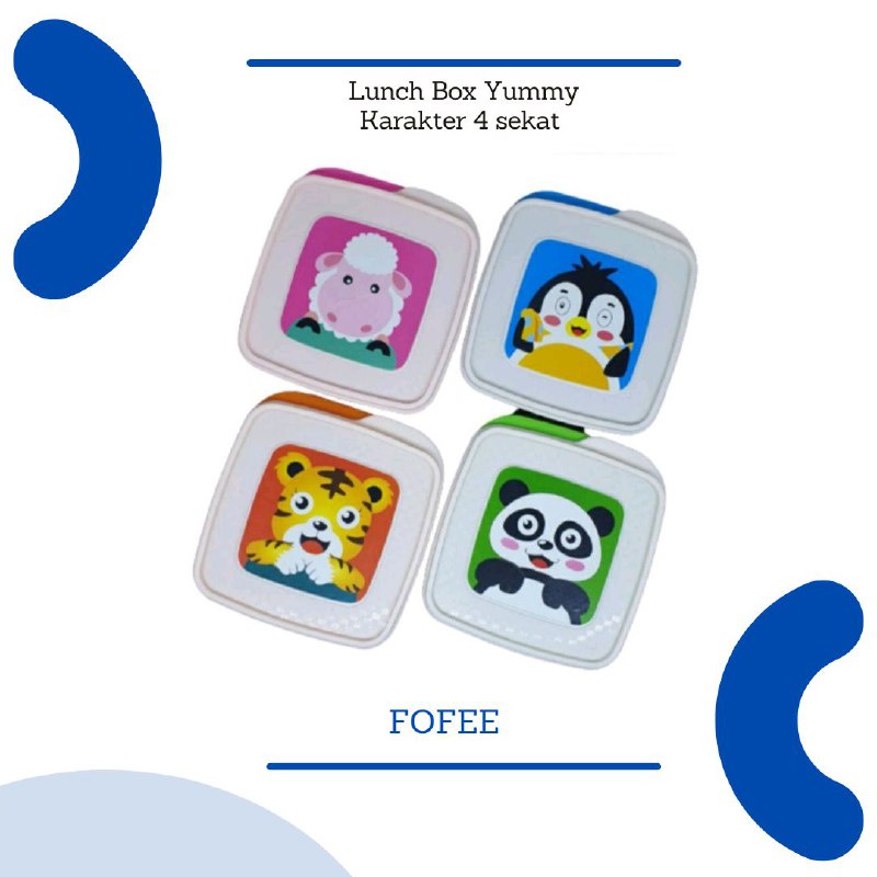 Jual Lunch Box Animal Yummy Karakter 4 sekat Lunch Box Tempat Makan Bekal Anak Sekolah Lucu ...