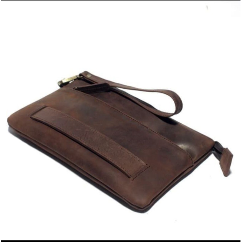 Jual CLUTCH KULIT ASLI PRIA DAN WANITA HAND BAG KULIT LEATHER POUCH ...