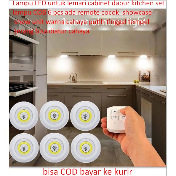Jual Lampu LED untuk lemari cabinet dapur kitchen set lampu COB 6 pcs ...