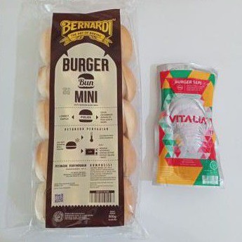 Jual Bernardi Roti Burger Mini + Vitalia Daging Burger Sapi Mini ...