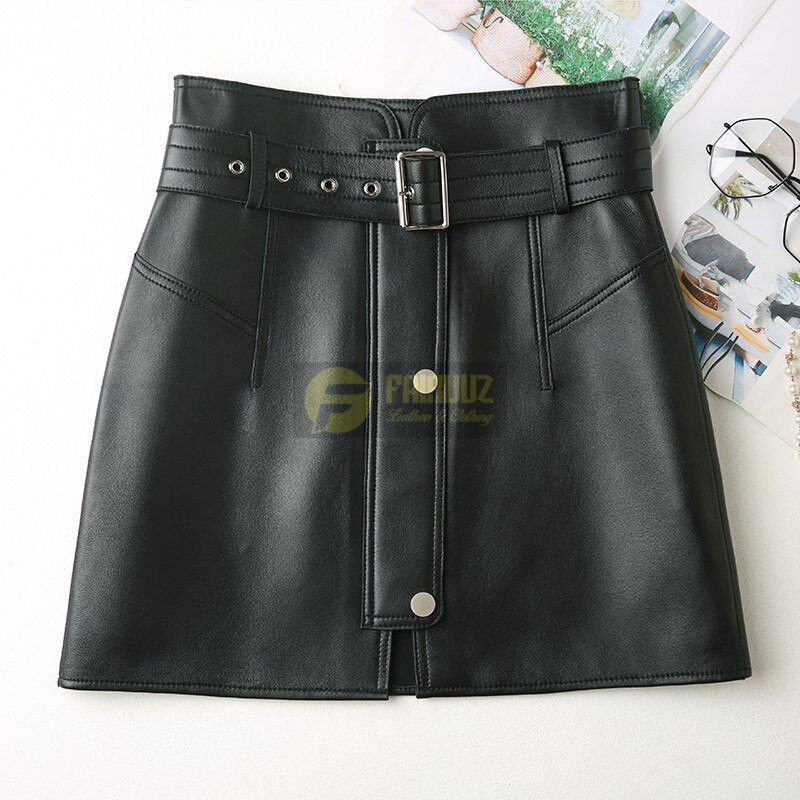 Jual Leather Skirt Smart Casual Rok Kulit Rok Mini Wanita Kekinian ...