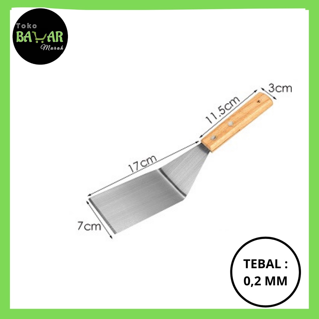 Jual Pancake Shovel / Spatula Martabak Stainless Steel / Teppan Spatula ...