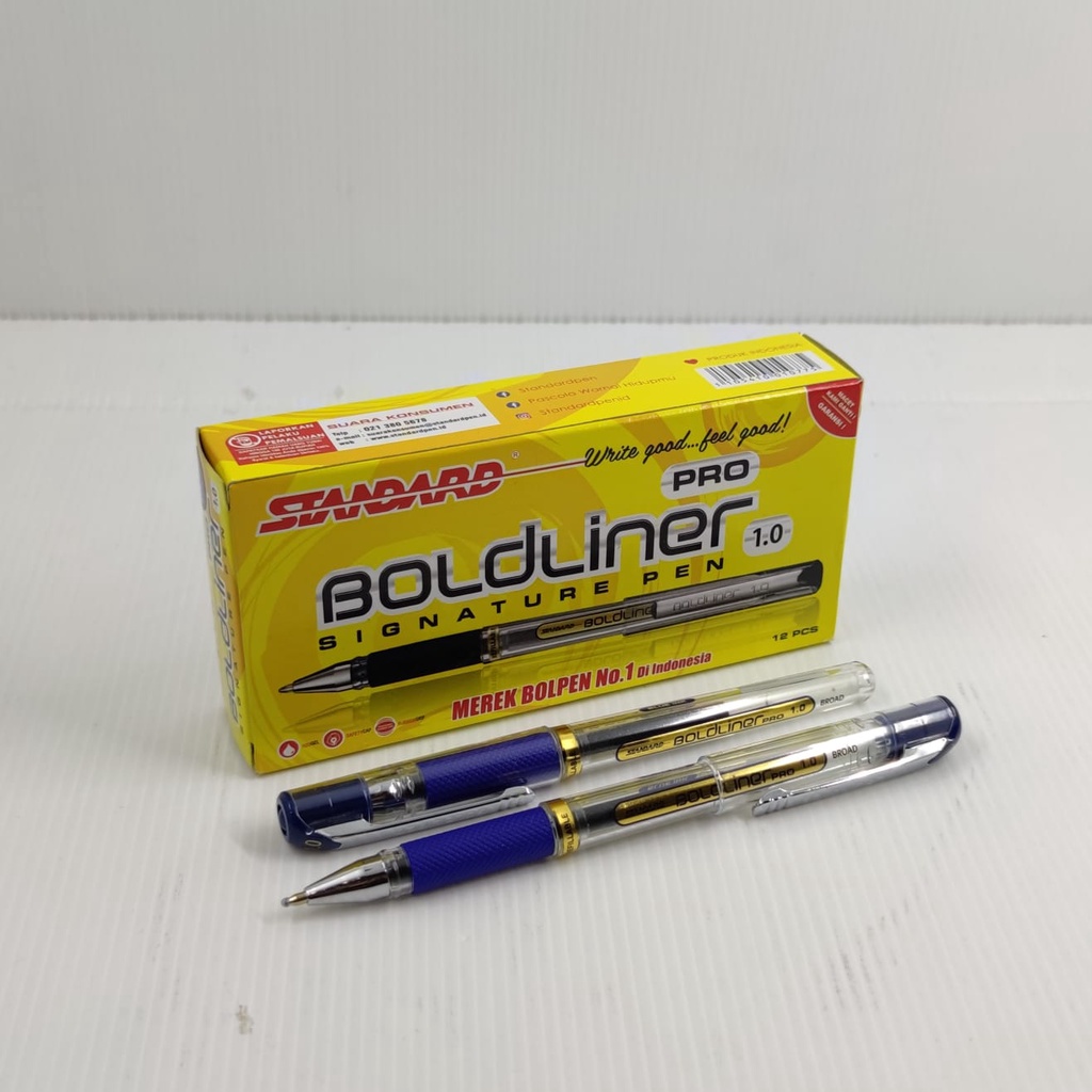 Jual STANDARD Boldliner Pro Signature Pen Pulpen Pena 1.0 mm Biru ...