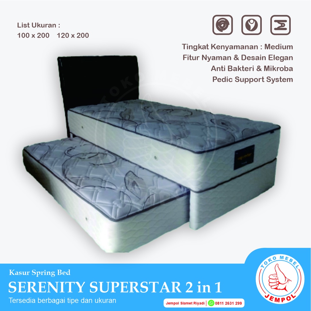 Jual Springbed 2in1 Superstar Serenity Kasur Atas Sorong Kasur