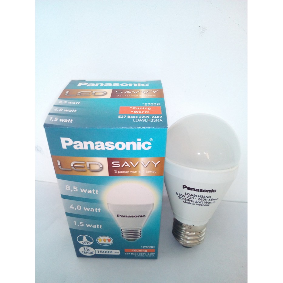 Jual Lampu Panasonic LED SAVVY 3 Pilihan Watt di 1 Lampu Warna Kuning ...