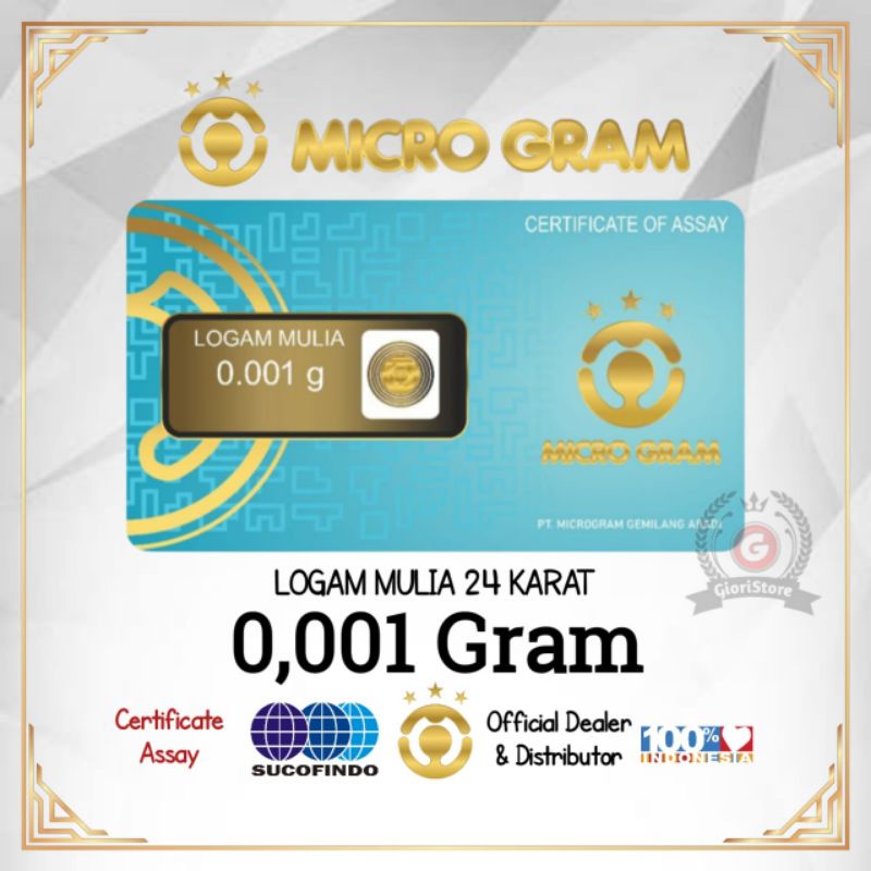 Jual Emas Minigold 24K Emas MicroGram 0,001gram Logam Mulia 24 Karat ...